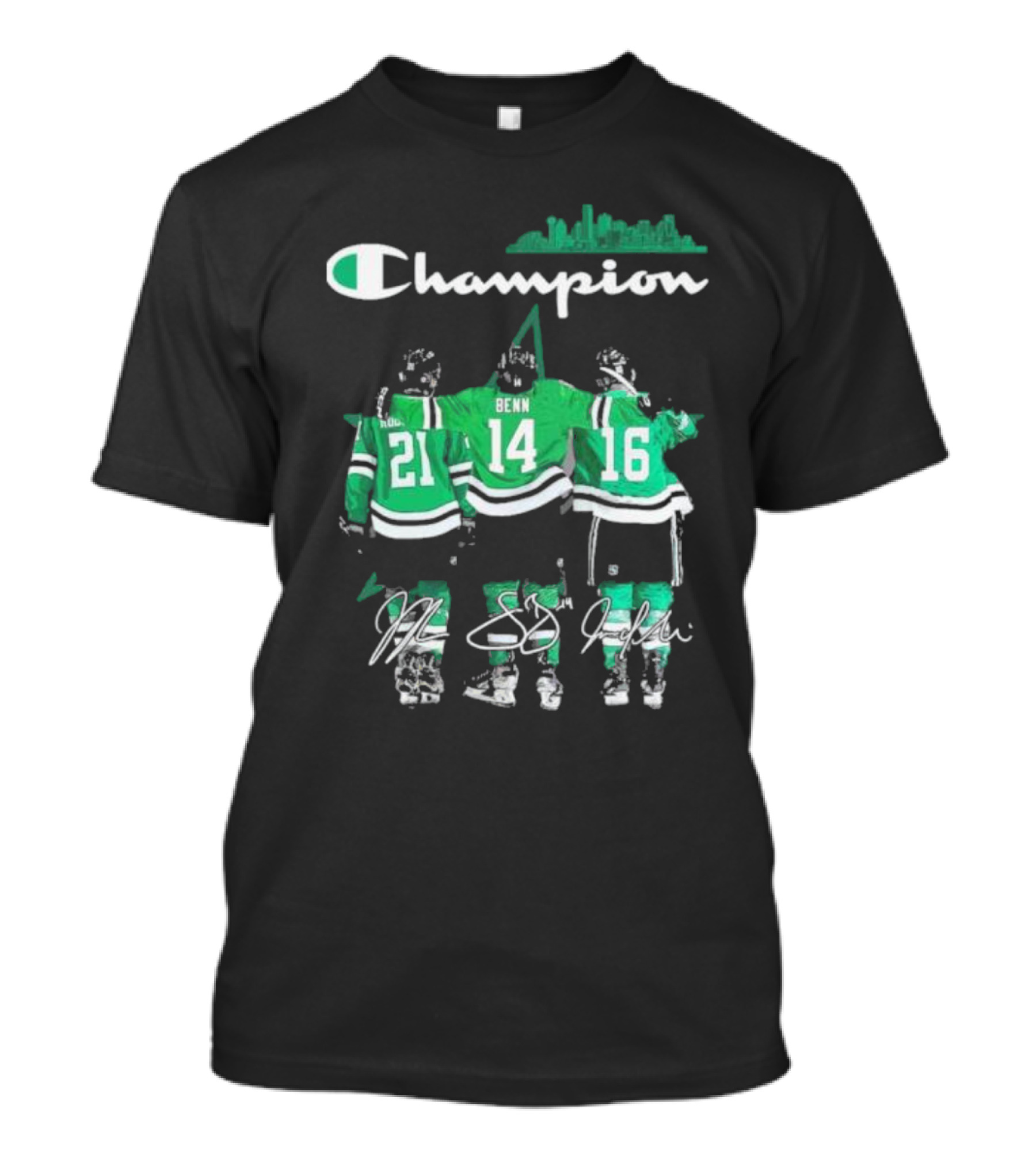 Dallas Stars Hockey Robertson Benn Heiskanen Champion T-Shirt