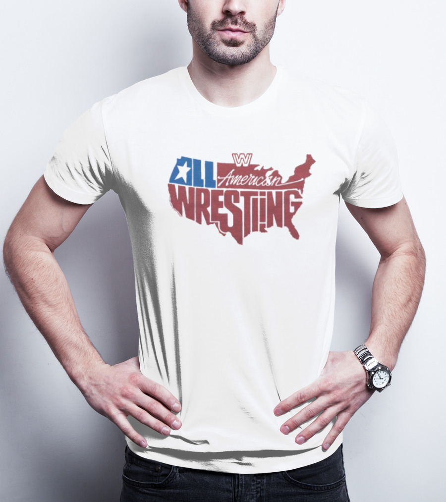 Homage All American Wrestling USA Map T-Shirt