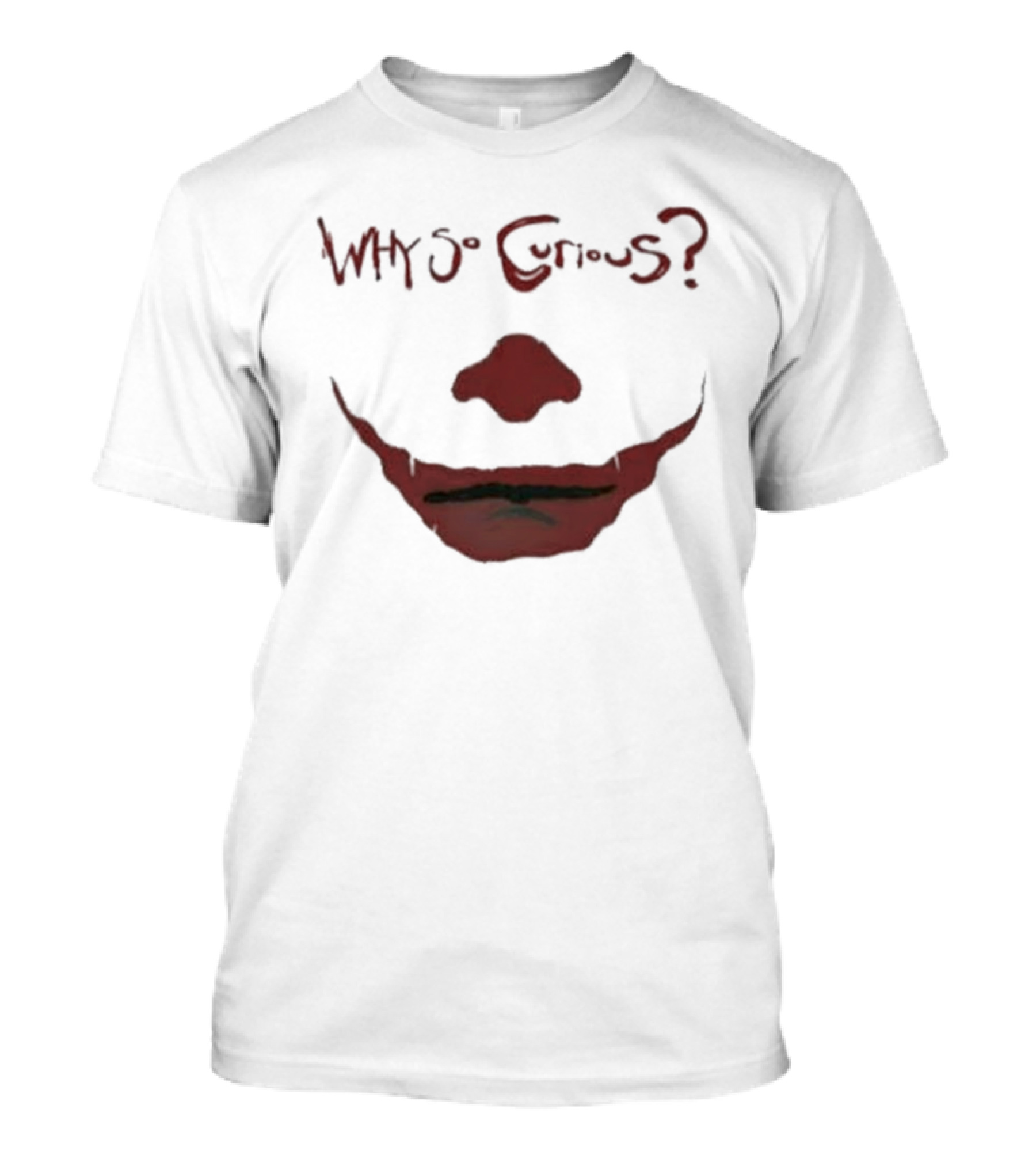Why So Curious Joker Face Red Grin T-Shirt