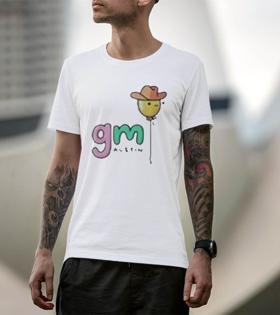Gm Austin Doodles Balloon With Cowboy Hat T-Shirt