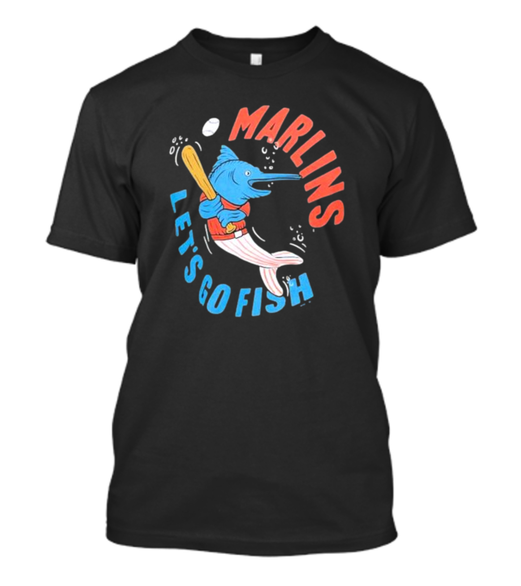 Miami Marlins Let’s Go Fish Tri-Blend Homage Doodle Collection T-Shirt