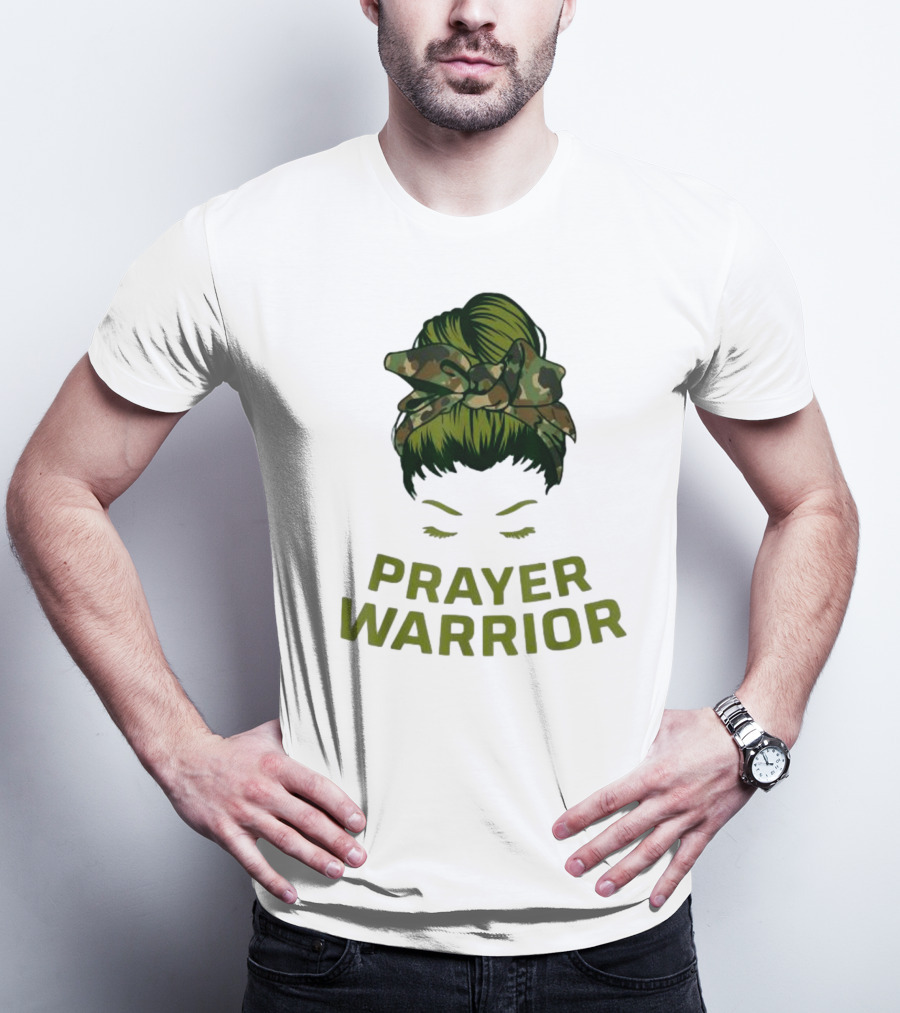 Prayer Warrior Camo Faith God Jesus Christian Women T-Shirt