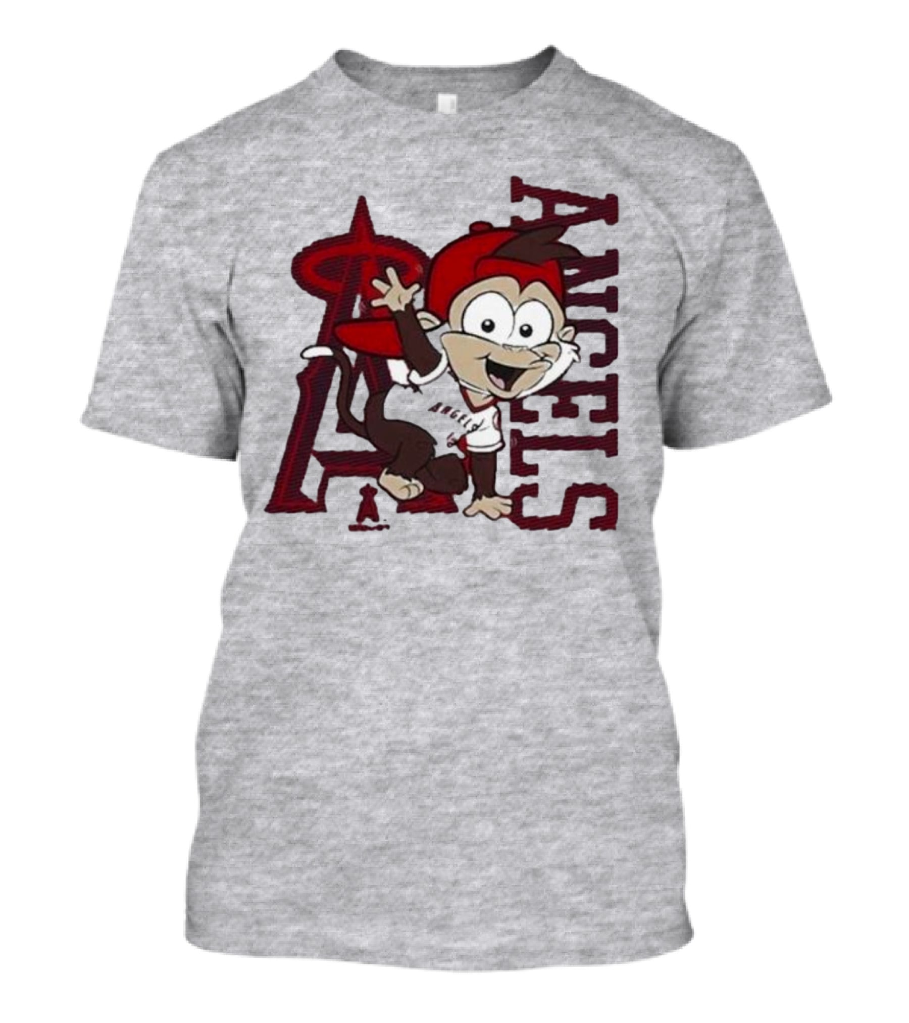 Los Angeles Angels Infant Mascot 2.0 Cheerful Cartoon Character With Iconic Logo And Text 'Angels' T-Shirt