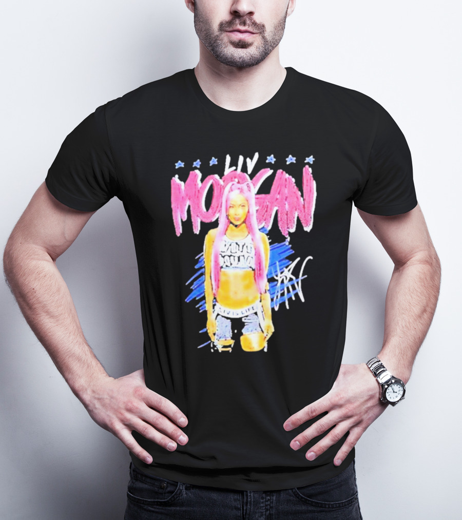 Liv Morgan Pop Signature Blue Stars T-Shirt