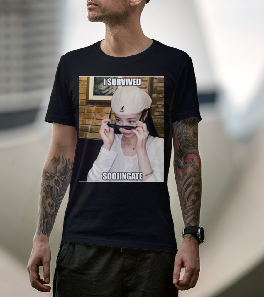 I Survived Soojingate Beret Sunglasses Meme T-Shirt
