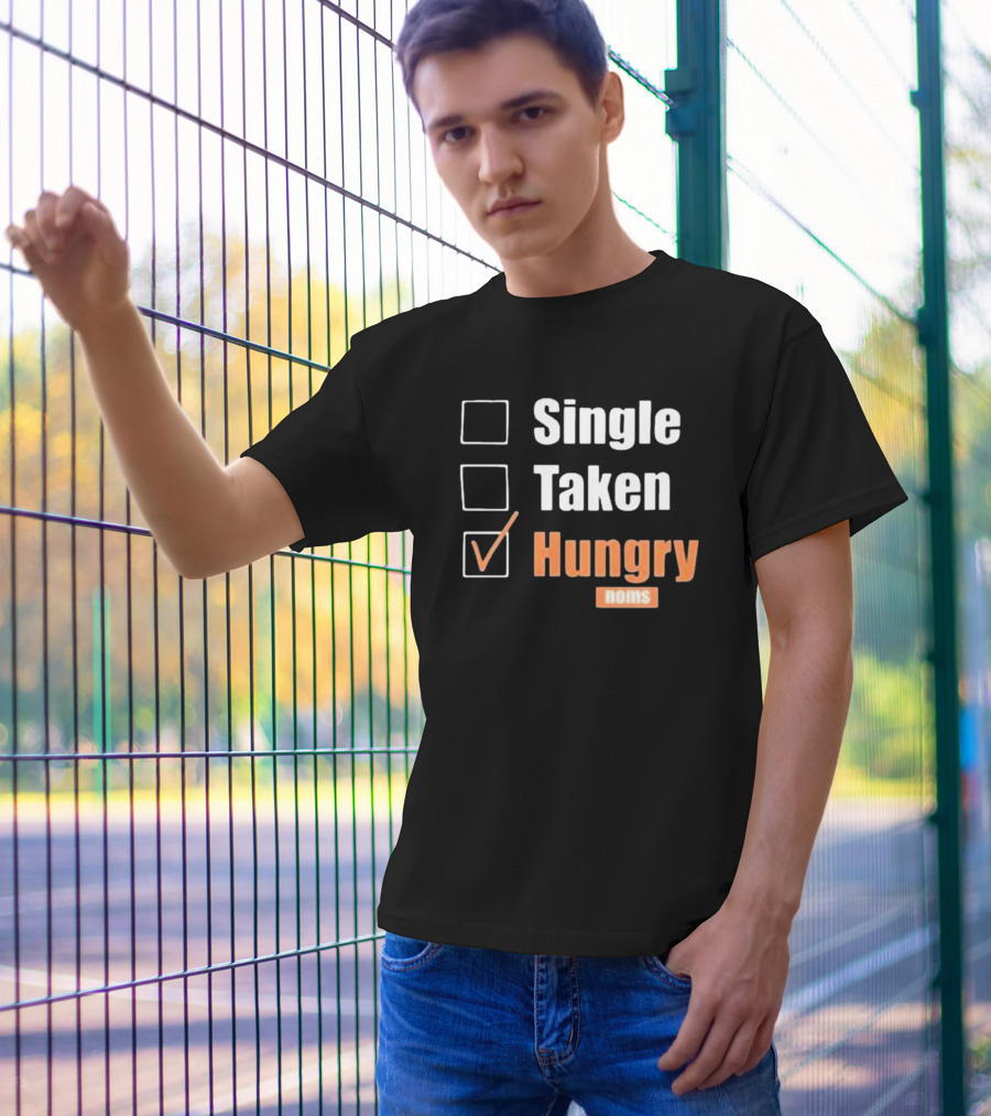 Single Taken Hungry Noms Check Box List T-Shirt