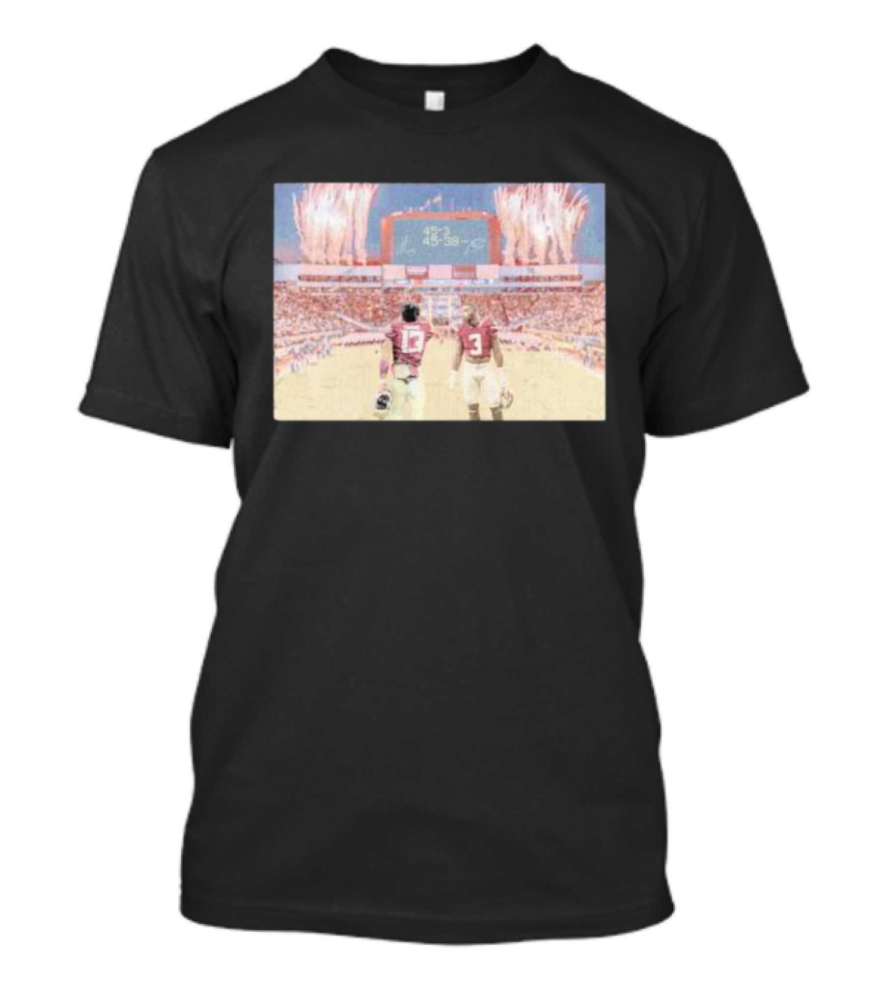 Trey Benson State Champs Collab 45-38 Football Victory Celebration WHT T-Shirt