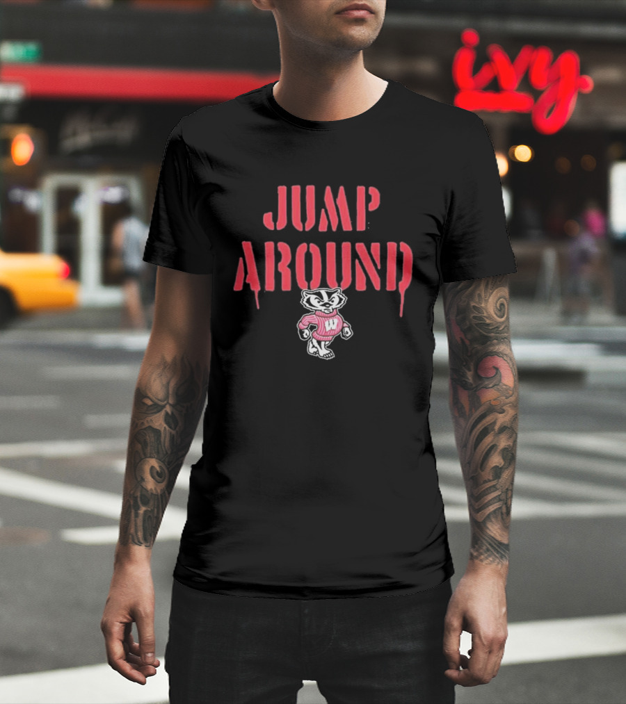 Wisconsin Badgers Hometown Collection Jump Around Bucky Badger T-Shirt