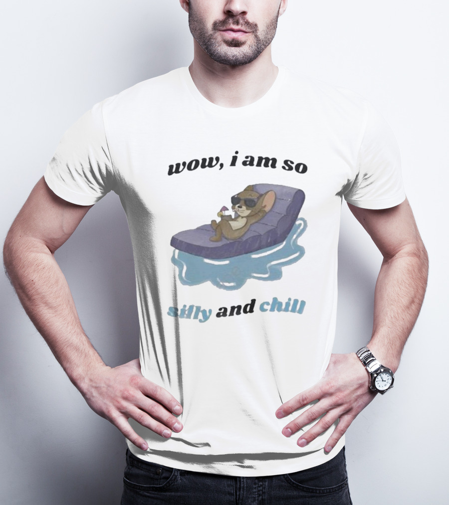 Wow I Am So Silly And Chill Relaxing Sunglasses Pool Float Mouse T-Shirt