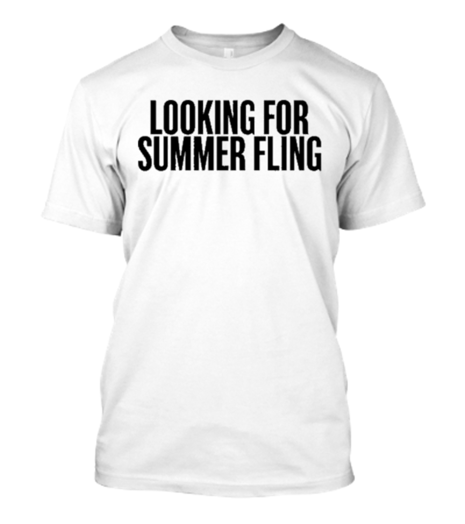 Looking For Summer Fling Black Text Contrast T-Shirt