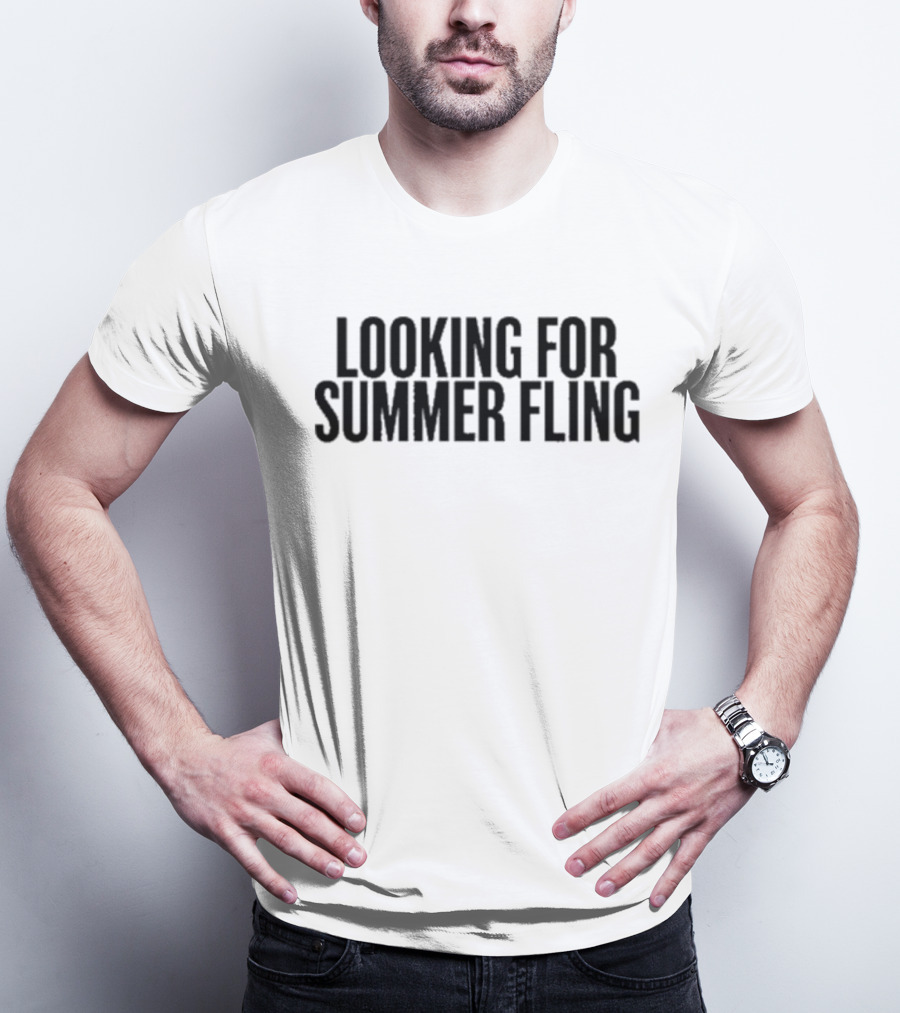 Looking For Summer Fling Black Text Contrast T-Shirt