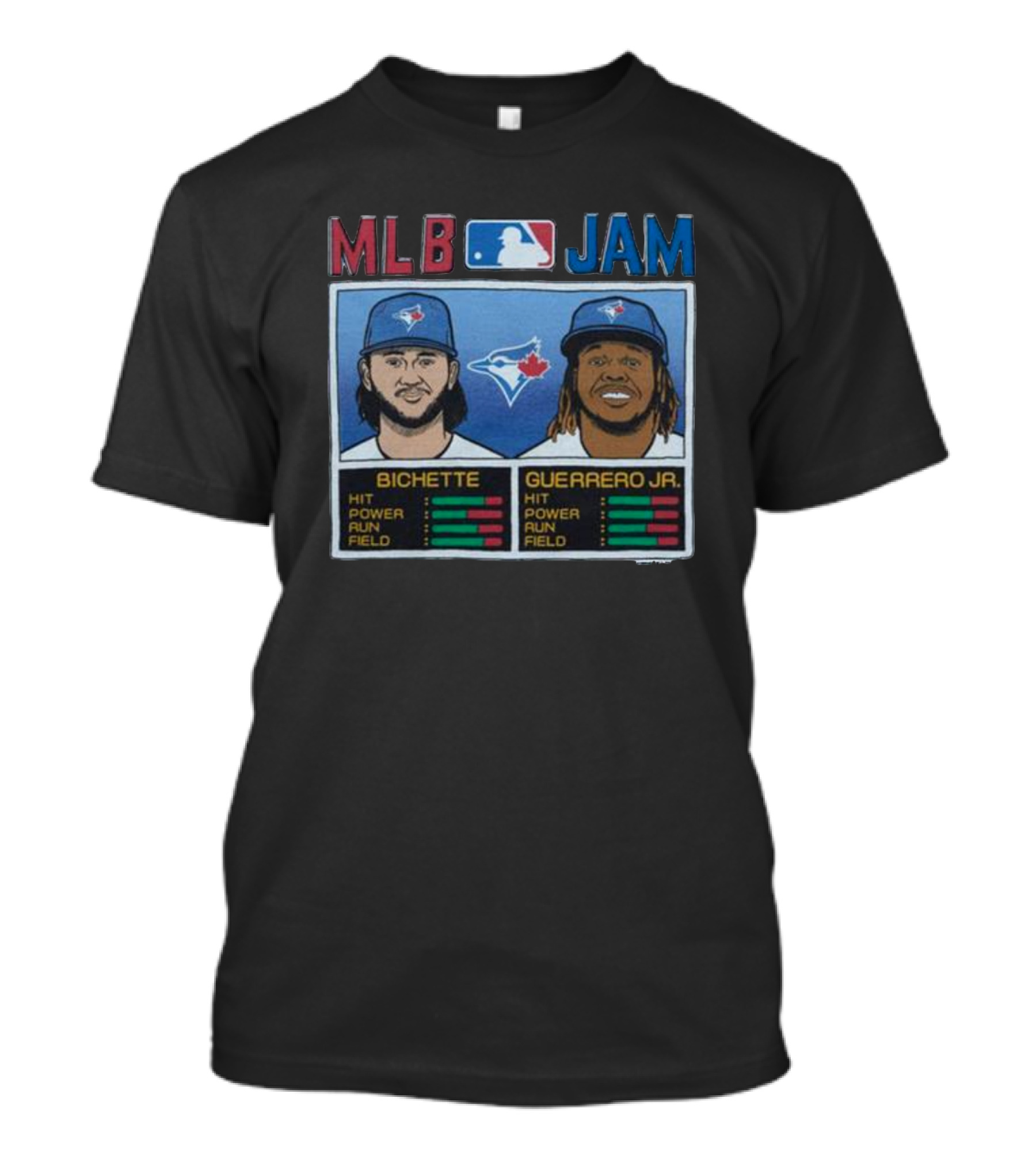 MLB Jam Toronto Blue Jays Bichette Guerrero Jr Baseball Card T-Shirt