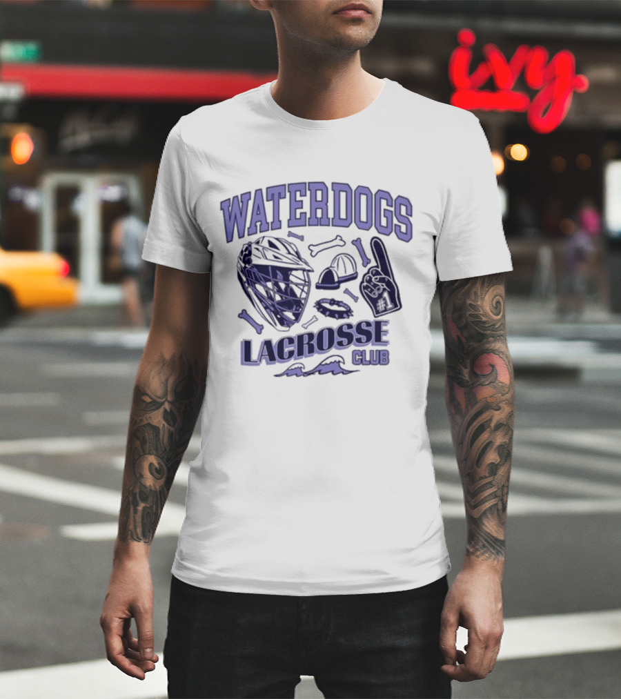 Waterdogs Lacrosse Club Helmet Foam Finger T-Shirt