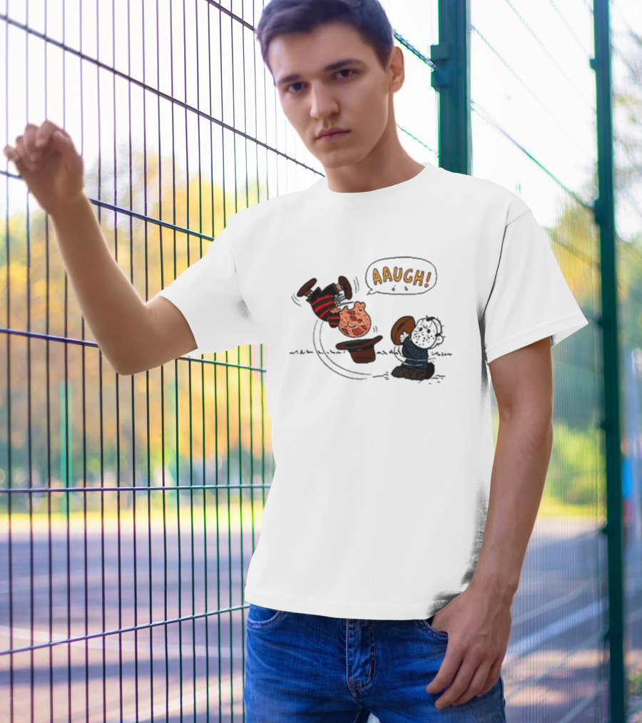 Aaugh Freddy Charlie Brown Halloween Mashup T-Shirt