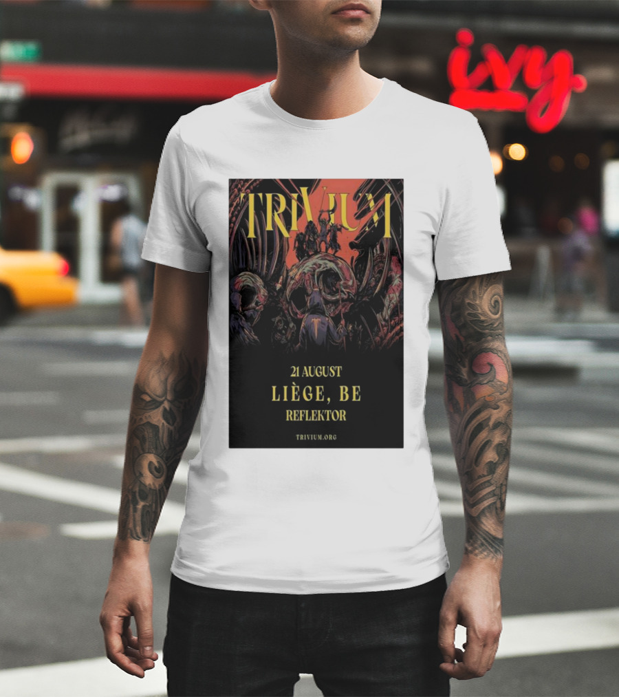 Trivium 21 August Liège BE Reflektor Concert Event T-Shirt