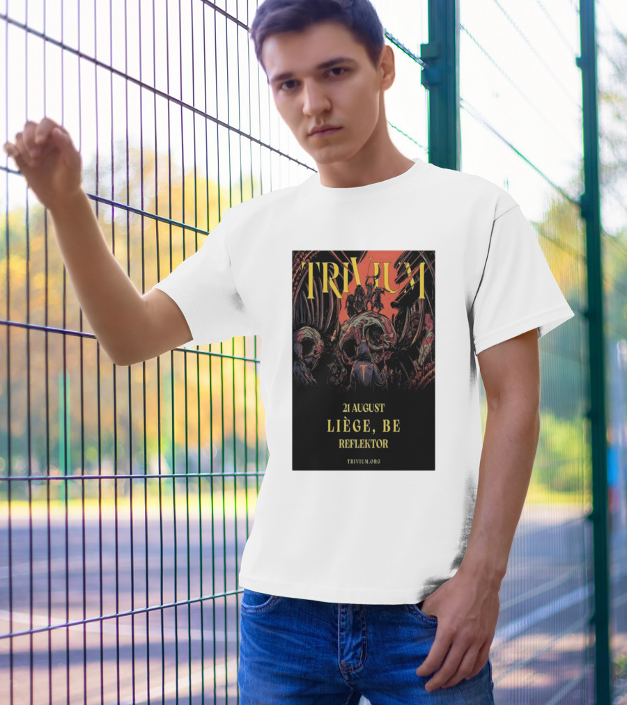 Trivium 21 August Liège BE Reflektor Concert Event T-Shirt