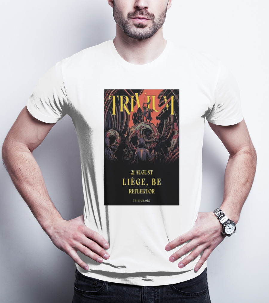 Trivium 21 August Liège BE Reflektor Concert Event T-Shirt
