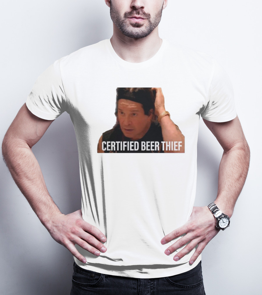 CERTIFIED BEER THIEF Iconic Celebrity Image T-Shirt