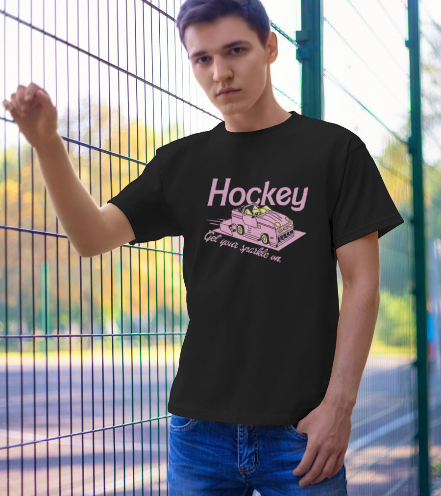 Hockey Get Your Sparkle On Pink Car T-Shirt