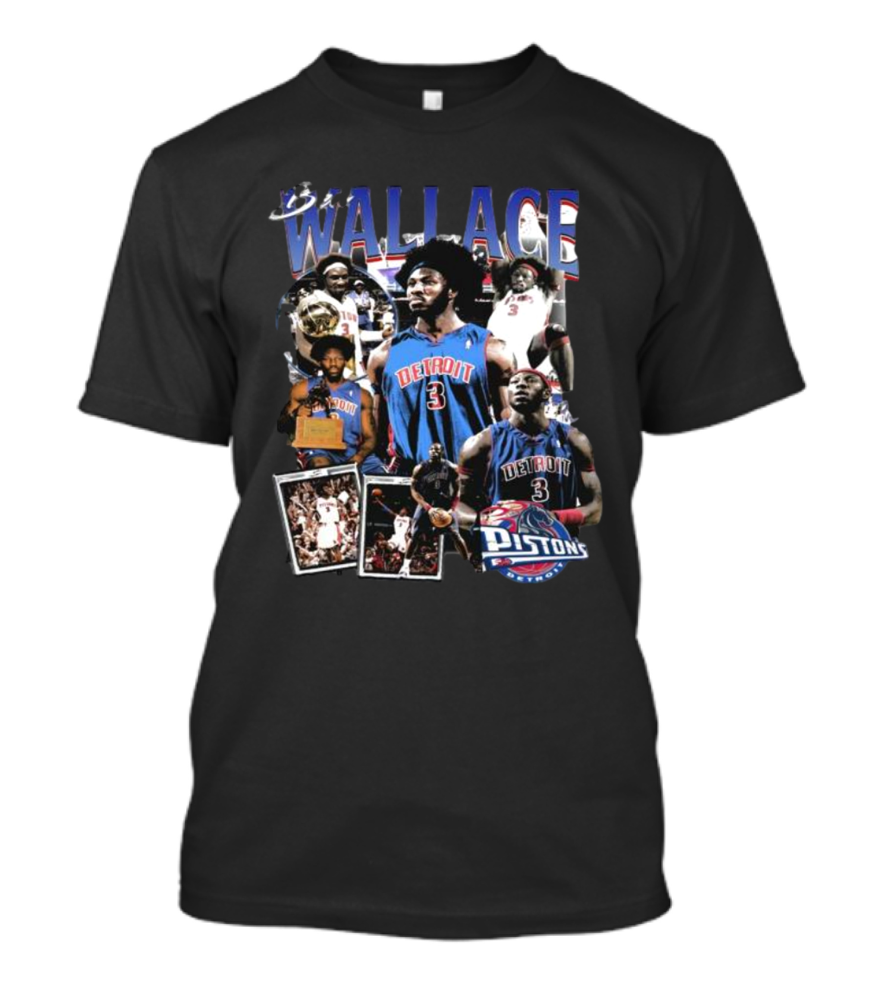 Ben Wallace Detroit Pistons Basketball Legends Collage T-Shirt