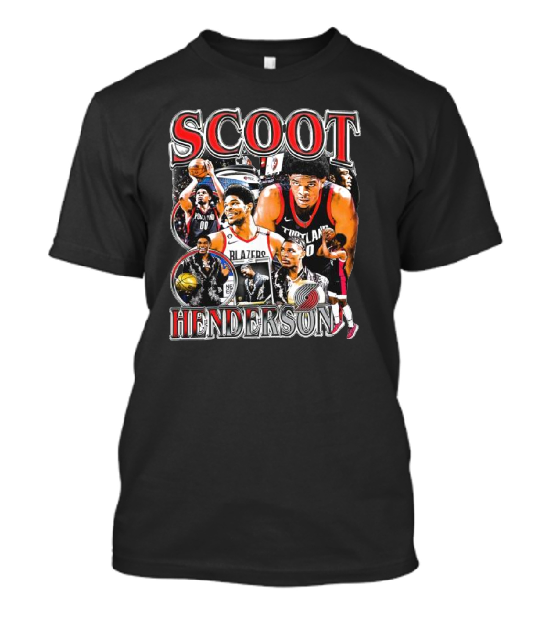 Scoot Henderson Portland Trail Blazers NBA Basketball Montage T-Shirt