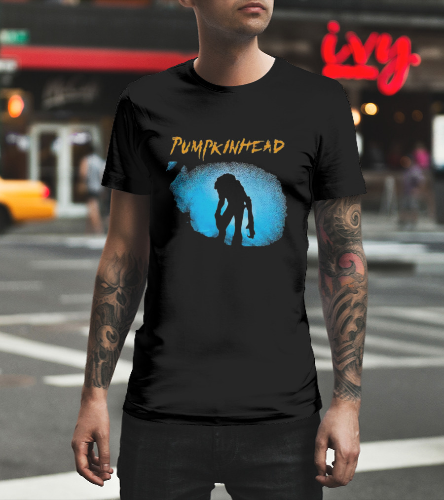 Pumpkinhead Horror Icon Silhouette Blue Glow T-Shirt