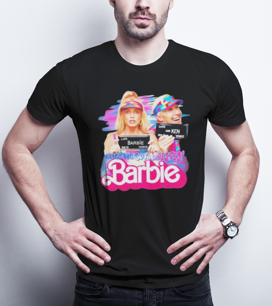 Barbenheimer Barbie And Ken OMG We Got Arrested Venice Mugshot T-Shirt