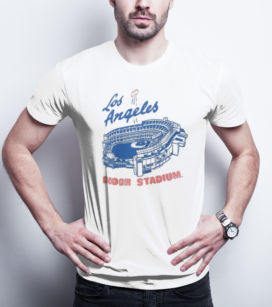 Los Angeles Dodger Stadium Homage Tri-Blend Gray T-Shirt