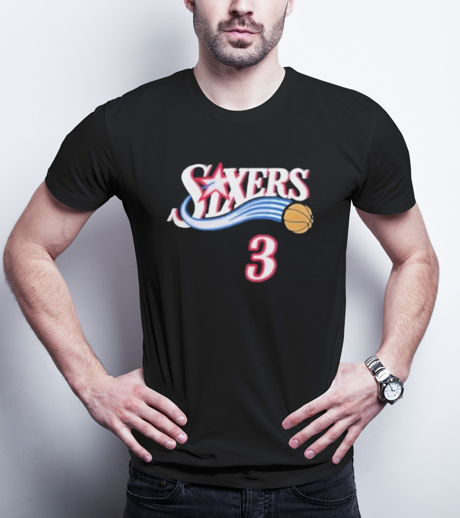 Mitchell Ness Allen Iverson Philadelphia 76ers Basketball 3 T-Shirt