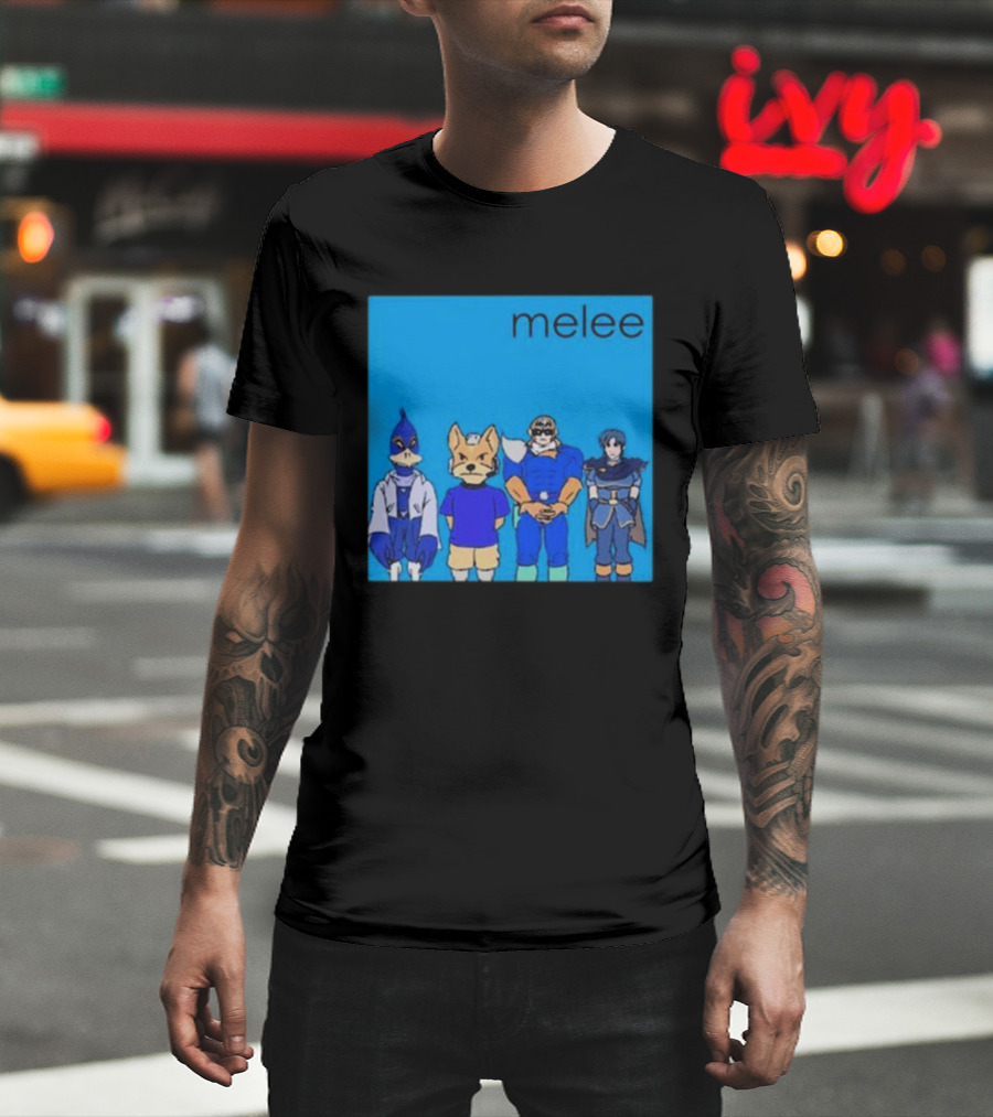 Start GG Shop Melee Blue Album Video Game Characters T-Shirt
