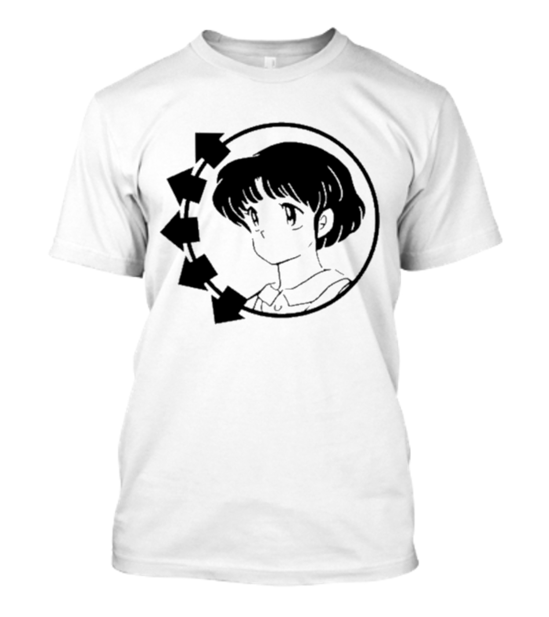 Blink-182 Smiley Akane Tendo Anime Girl Icon In Circle With Arrows T-Shirt