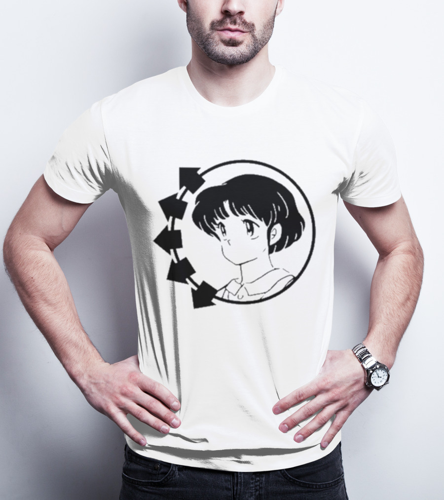 Blink-182 Smiley Akane Tendo Anime Girl Icon In Circle With Arrows T-Shirt