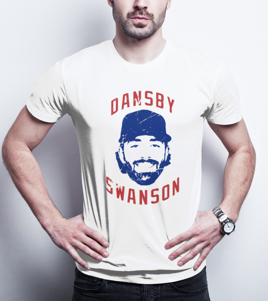 Dansby Swanson Chicago Baseball Portrait Fan T-Shirt