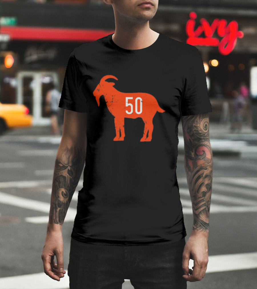 Mike Singletary Goat 50 Chicago Football Fan Iconic Number Legend T-Shirt
