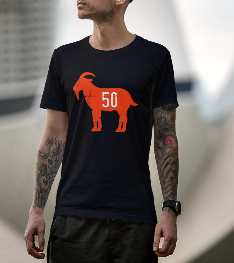 Mike Singletary Goat 50 Chicago Football Fan Iconic Number Legend T-Shirt