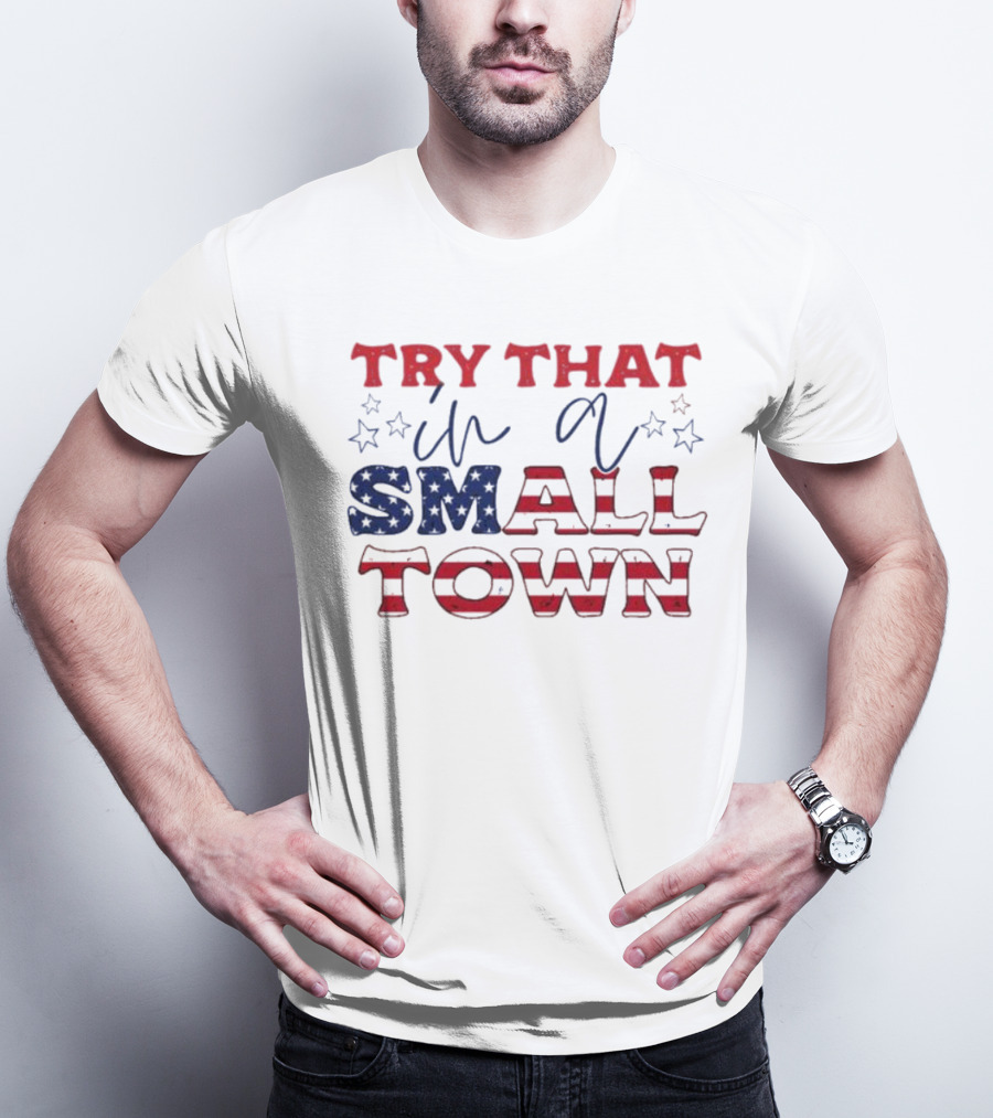 Jason Aldean Try That In A Small Town Red White Blue Stars T-Shirt