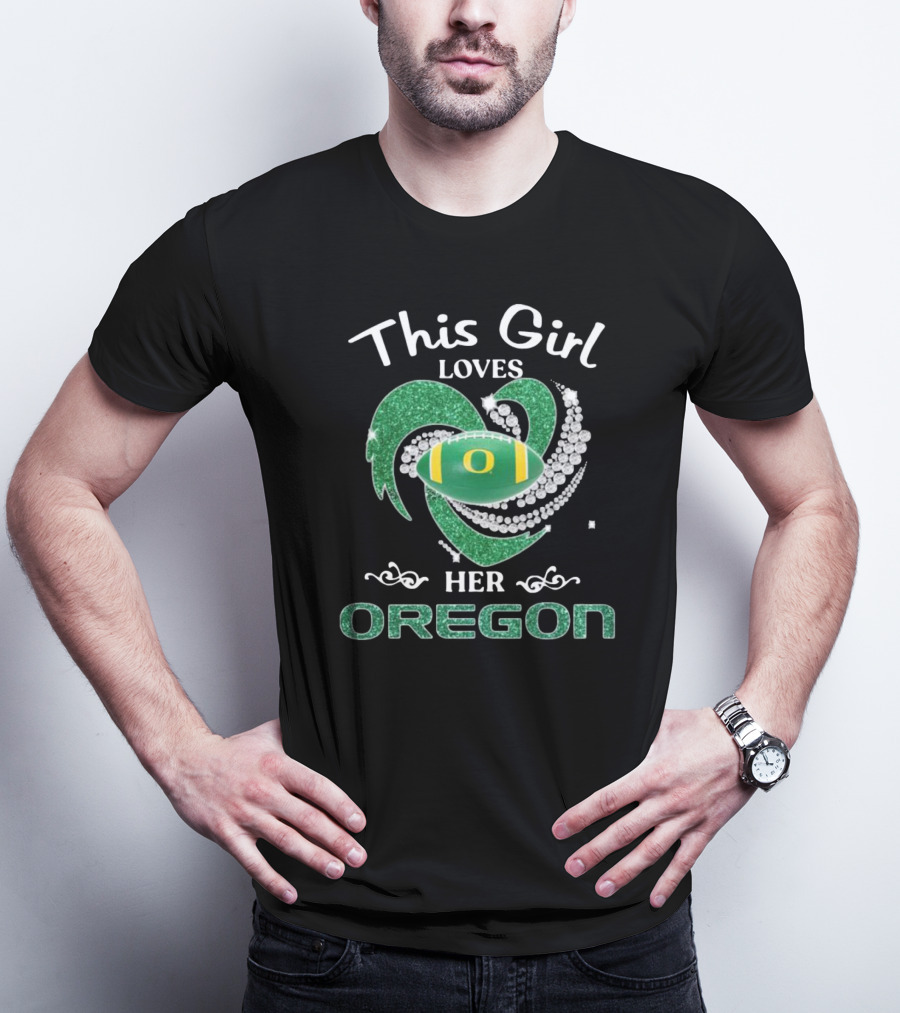 This Girl Loves Her Oregon Football Fan Sparkle T-Shirt