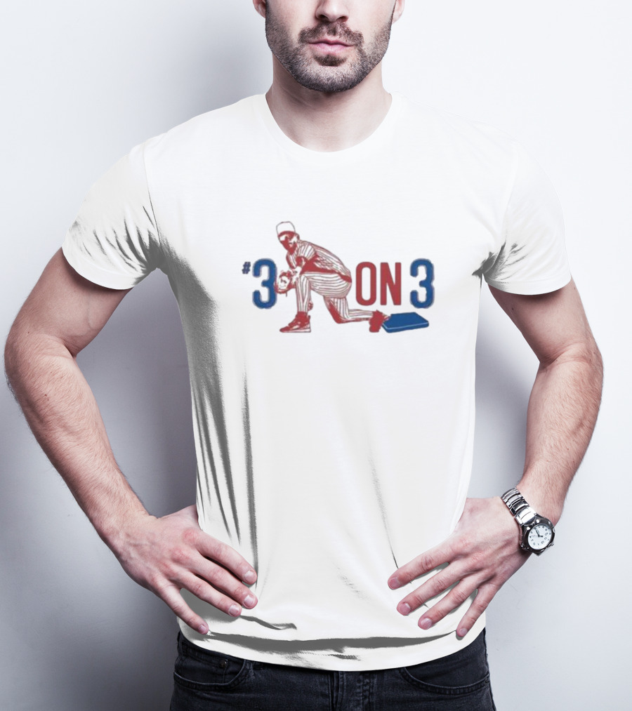 3 On 3 Baseball Player Stance Iconic T-Shirt