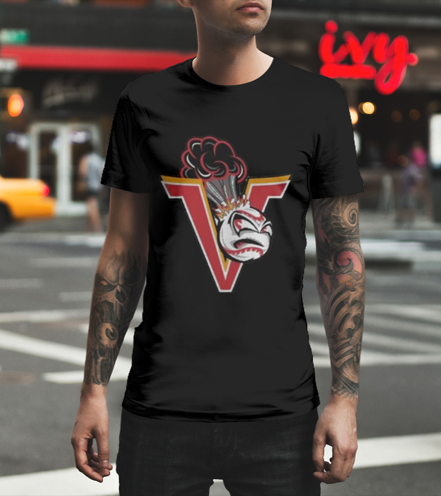 Mavericks Volcanoes Alternate Logo V-Eruption Baseball Mascot T-Shirt