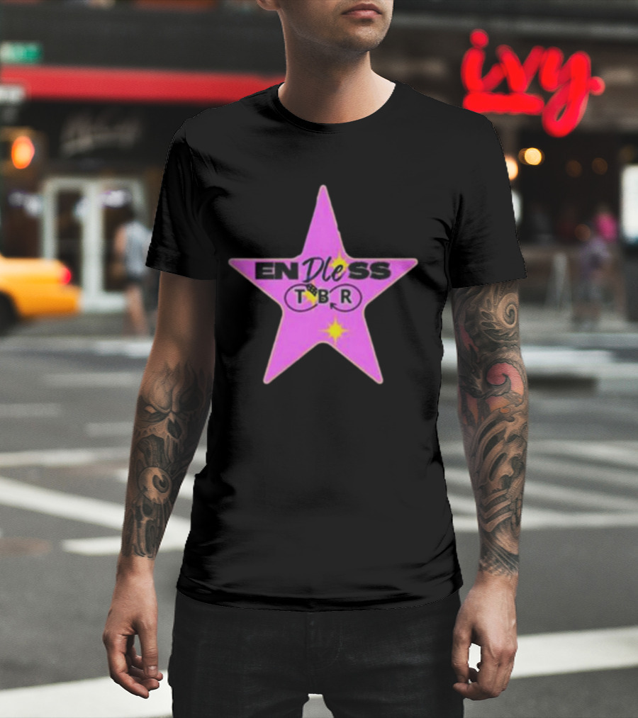 Endless TBR Star Pink Emblem With Books And Dice T-Shirt