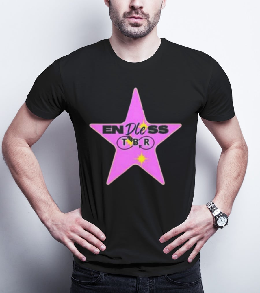 Endless TBR Star Pink Emblem With Books And Dice T-Shirt