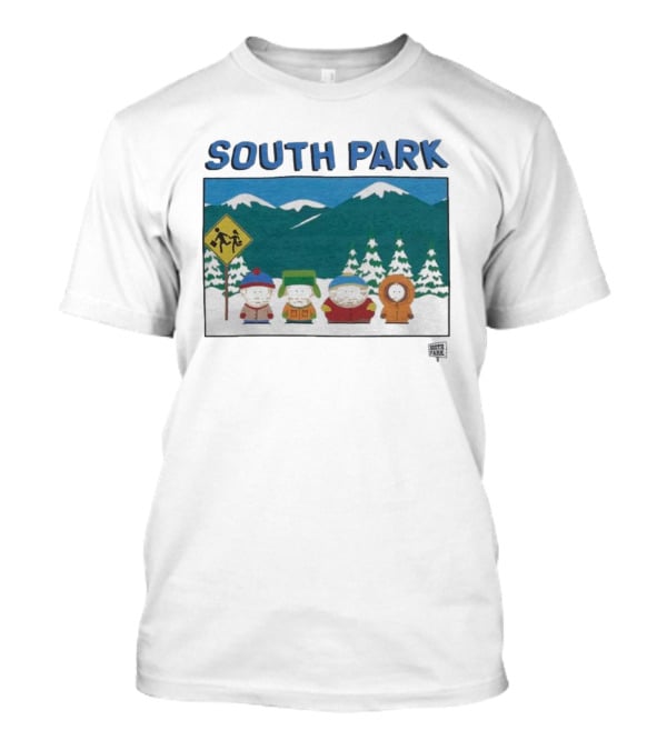 SOUTH PARK Characters In Winter Mountain Scene T-Shirt