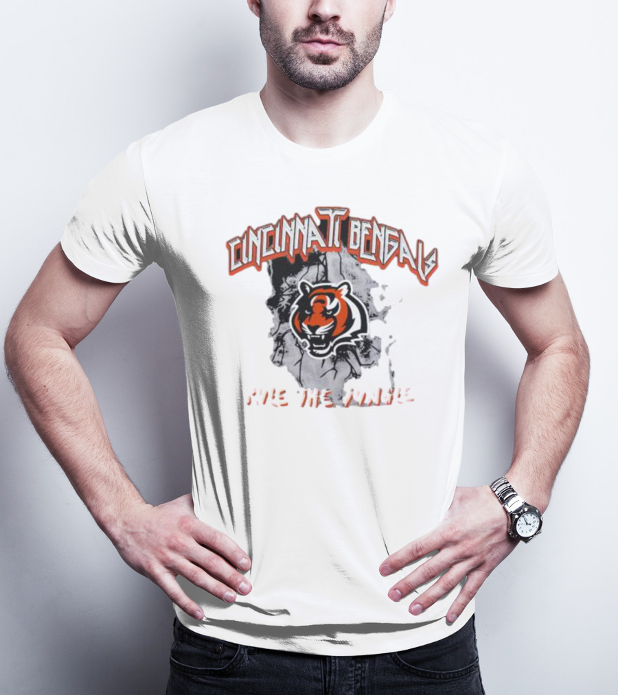 Cincinnati Bengals Rule The Jungle Tiger Logo Women's Boyfriend T-Shirt