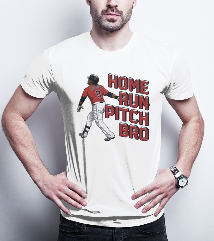 HOME RUN PITCH BRO BASEBALL SWING VINTAGE RED AND BLACK T-Shirt