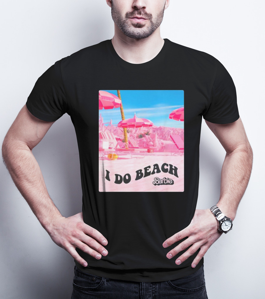 Barbie I Do Beach Movie Pink Umbrella Paradise Scene T-Shirt