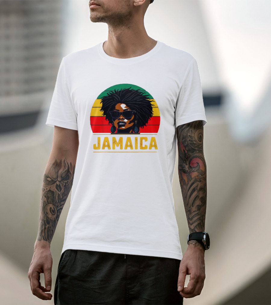 Jamaican Patriotic Women Jamaica Vintage T-Shirt