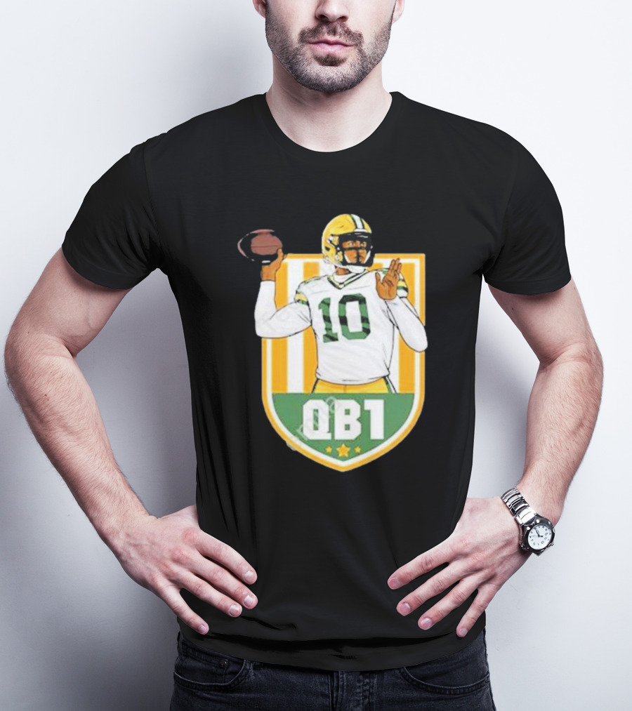 Cheeseheadtv QB1 Green And Gold Football Number 10 T-Shirt