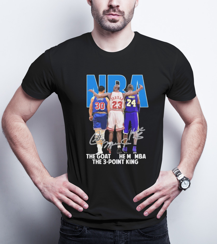 NBA Curry Jordan Bryant The Goat The Mamba The 3-Point King Signature T-Shirt