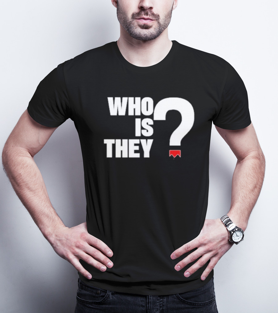 Who Is They Red Bookmark Question Mark T-Shirt