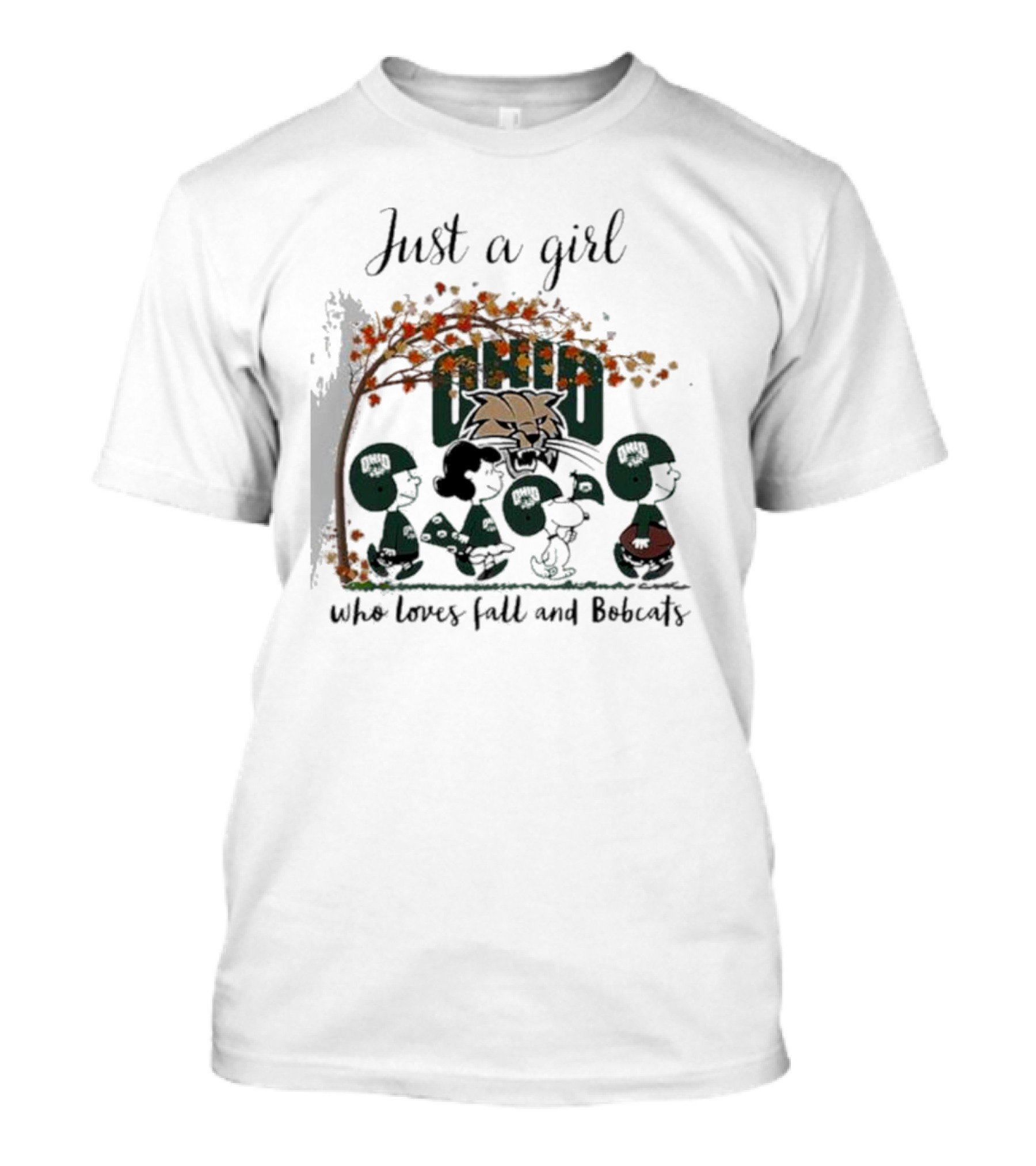 Just A Girl Who Loves Fall And Bobcats T-Shirt
